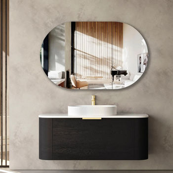Bondi 1200mm Black Oak Wall Hung Curve Vanity | Bespoke Craft Pty Ltd