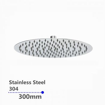 Super-slim Round Chrome Rainfall Shower Head 300mm | Bespoke Craft Pty Ltd