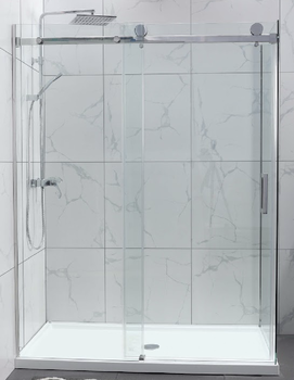 Frameless Sliding Shower screen with 1200mm Return Panel | Bespoke ...