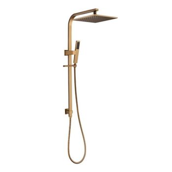 Esperia 250mm Brushed Yellow Gold Square Shower Station | Bespoke Craft ...